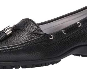 MARC JOSEPH NEW YORK Women's Leather Made in Brazil Spring Street Golf Shoe, Black Tumbled Grainy, 11 M US