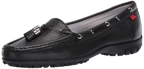 MARC JOSEPH NEW YORK Women's Leather Made in Brazil Spring Street Golf Shoe, Black Tumbled Grainy, 11 M US