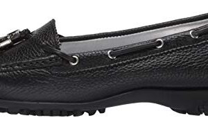 MARC JOSEPH NEW YORK Women's Leather Made in Brazil Spring Street Golf Shoe, Black Tumbled Grainy, 11 M US