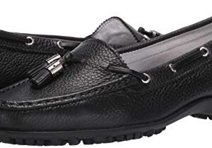 MARC JOSEPH NEW YORK Women's Leather Made in Brazil Spring Street Golf Shoe, Black Tumbled Grainy, 11 M US