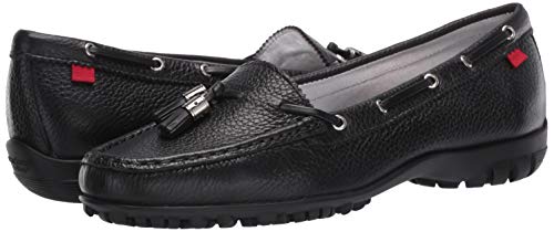 MARC JOSEPH NEW YORK Women's Leather Made in Brazil Spring Street Golf Shoe, Black Tumbled Grainy, 11 M US