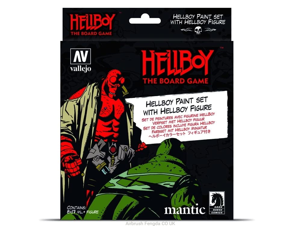 Vallejo VAL70187 Board Game, Farbsetmit AV Model Color Hellboy (8 Paints & Figure), Various, 9 Piece Set