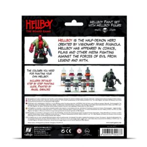 Vallejo VAL70187 Board Game, Farbsetmit AV Model Color Hellboy (8 Paints & Figure), Various, 9 Piece Set