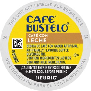 café bustelo café con leche flavored espresso style coffee, 60 keurig k-cup pods