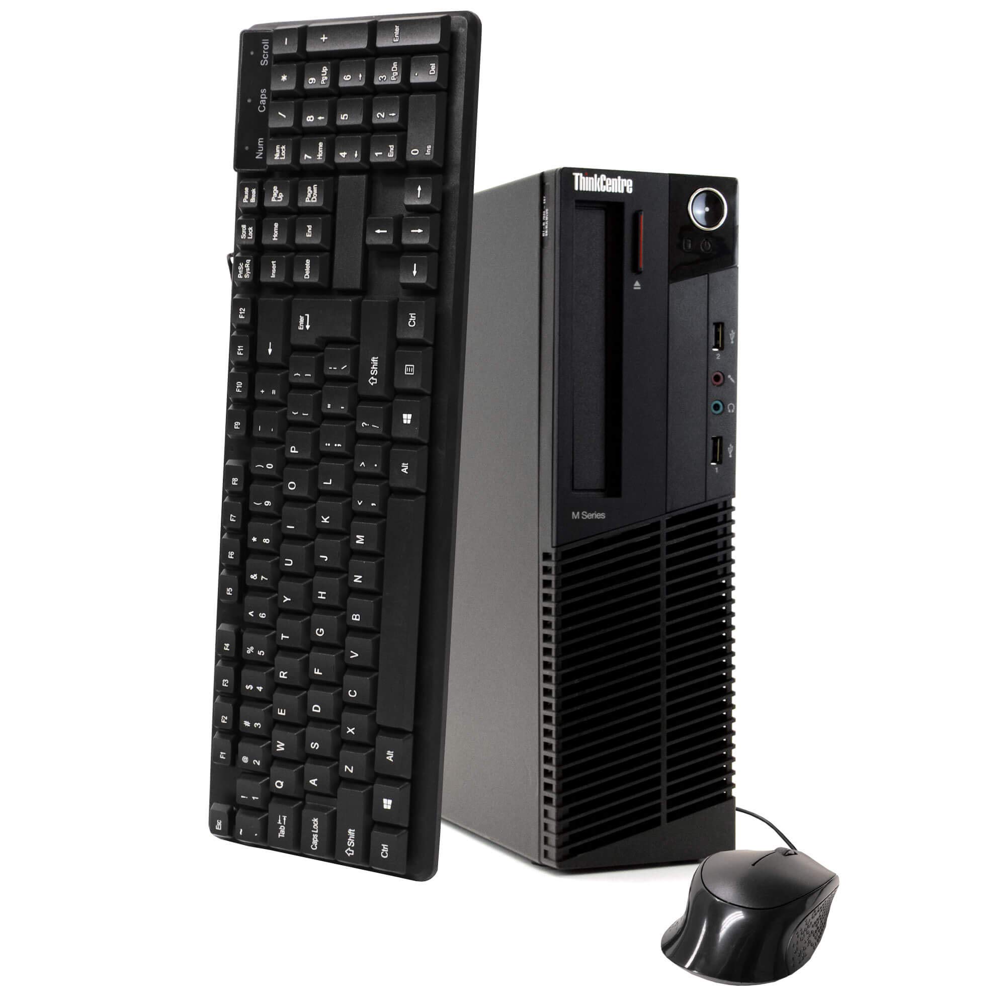 Lenovo ThinkCentre M91 Desktop Computer PC - Intel Quad Core i5 3.10GHz, 4GB RAM, 500GB HDD, DVD, WiFi, Keyboard, Mouse, Bluetooth, Windows 10 Professional (Renewed)