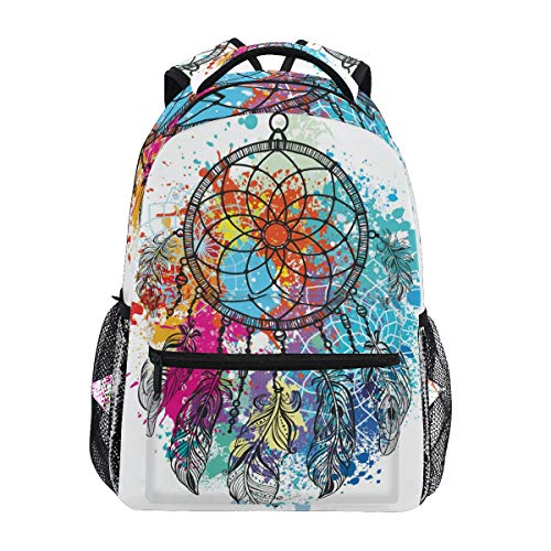 Colorful Splash Dreamcatcher Backpacks Travel Laptop Daypack School Bags for Teens Men Women