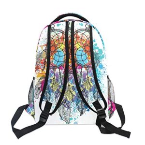 Colorful Splash Dreamcatcher Backpacks Travel Laptop Daypack School Bags for Teens Men Women