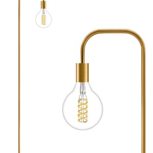 Oneach 63.75'' Industrial Antique Brass Gold Minimalist Floor Lamp for Living Room, Bedroom and Office