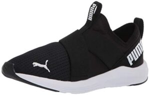 puma women's prowl slip-on sneaker, puma black-puma white, 8.5