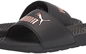 PUMA womens Cool Cat Slide Sandal, Puma Black-rose Gold, 9 US