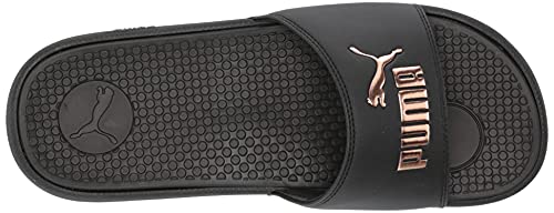 PUMA womens Cool Cat Slide Sandal, Puma Black-rose Gold, 9 US