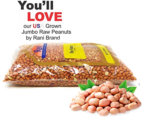 Rani Peanuts, Raw Whole With Skin (uncooked, unsalted) 80oz (5lbs) 2.27kg Bulk ~ All Natural | Vegan | Kosher | Gluten Friendly | Fresh Product of USA ~ Spanish Grade Groundnut/Red-skin