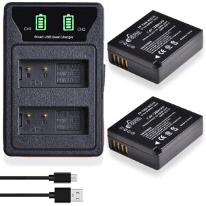 pickle power dmw-blg10 dmw-blg10pp dmw-ble9 battery and charger for panasonic lumix dmc-gx7 dc-gx9 dmc-gx85 dmc-gf5 dmc-gf6 dmc-gf3 dc-zs80 dmc-zs60 dmc-lx100 dc-zs200 dc-zs70 dmc-gx80