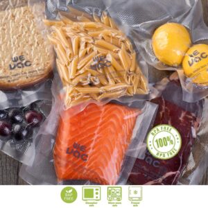 Wevac Vacuum Sealer Bags 8x50, 11x50 Rolls 2 pack for Food Saver, Seal a Meal, Weston. Commercial Grade, BPA Free, Heavy Duty, Great for vac storage, Meal Prep or Sous Vide