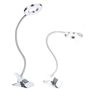 Duevin Clip Lamp USB Circle Makeup Lamp LED Portable Desk Light LED Tattoo Lamp Portable Tattoo Reading Light for Eyebrow Eyelash Extension Watch Repair Energy Saving Bright Reading Light