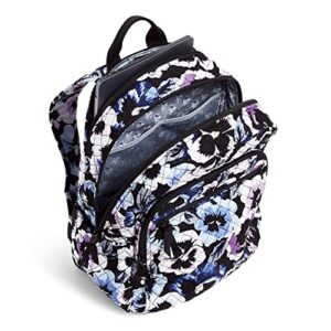 Vera Bradley Women's Cotton Campus Backpack, Plum Pansies - Recycled Cotton, One Size