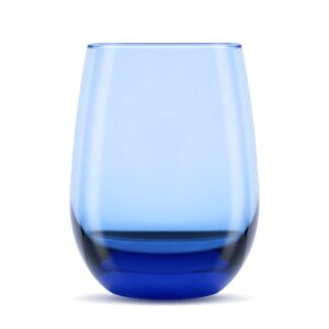 Libbey Classic Blue All-Purpose Stemless Wine Glasses, 15.25-ounce, Set of 6