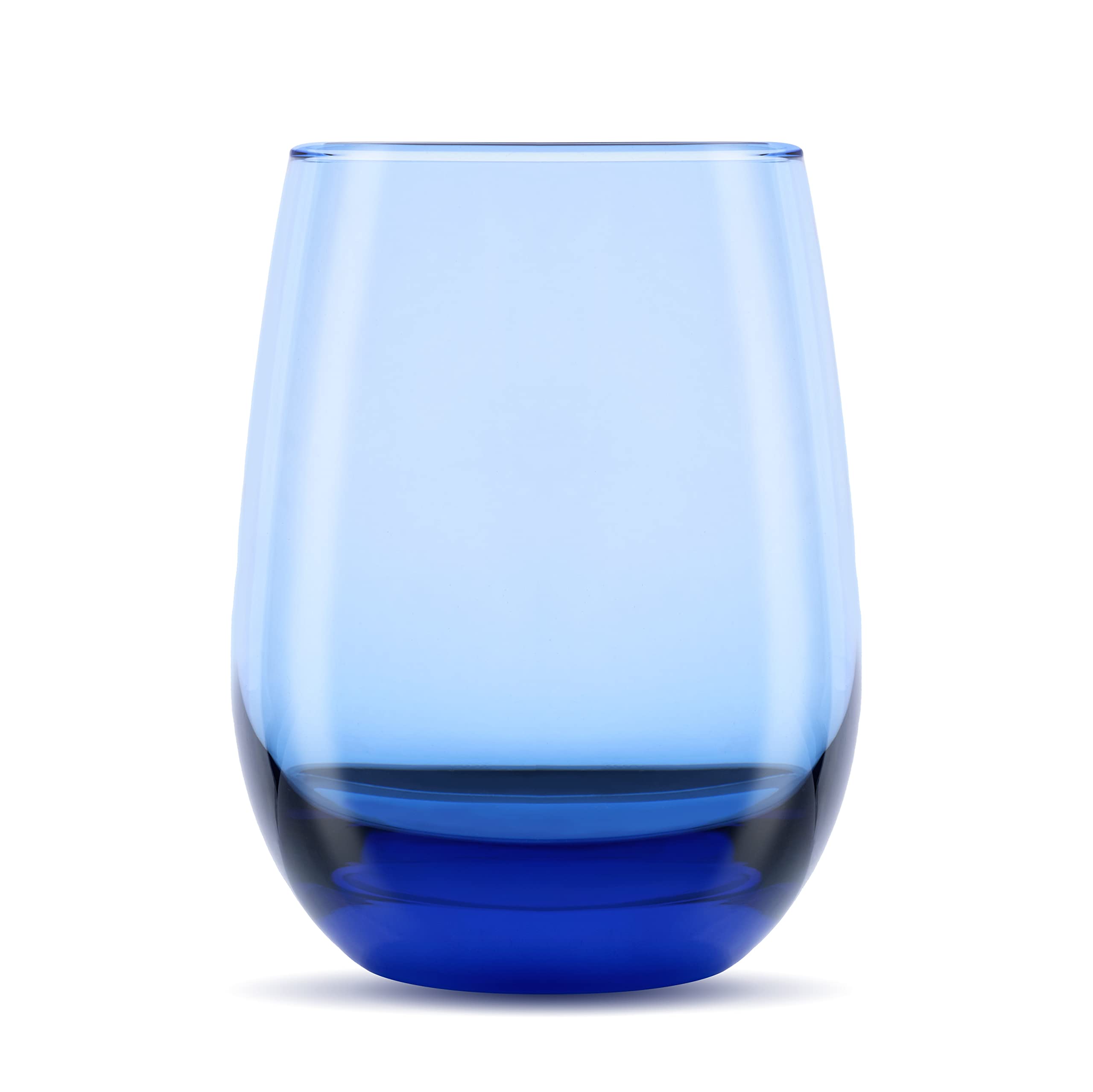 Libbey Classic Blue All-Purpose Stemless Wine Glasses, 15.25-ounce, Set of 6