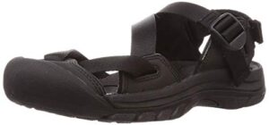 keen women's zerraport 2 closed toe lightweight sport fashion sandal, black/black, 7