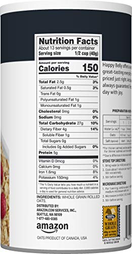 Amazon Brand - Happy Belly Old Fashioned Oats, 1.12 pound (Pack of 1)