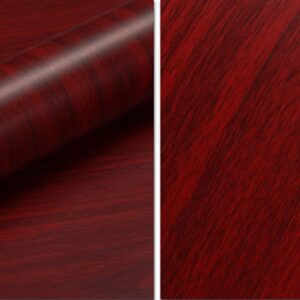 Dark Red Wood Film Peel Stick Wood Grain Wallpaper Adhesive Paper Vinyl Funitures Drawer Shelf Liners Stickers,15.8inch by 79inch