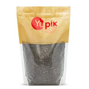 yupik chia seeds, natural black, 2.2 lb, whole raw superfood, neutral flavor, quick gel, sprouts easily, versatile seed, convenient bulk packaging