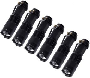 kunhe 6 pack small mini single mode led handheld flashlights aa battery 1 mode flashlight powerful