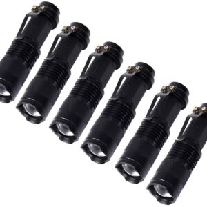 KunHe 6 Pack Small Mini Single Mode Led Handheld Flashlights Aa Battery 1 Mode Flashlight Powerful