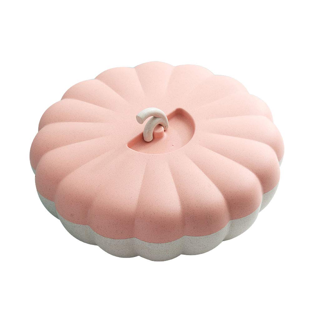 Golandstar Pumpkin Shaped Party Snacks Serving Tray Appetizer Plates Snack Bowls with Lid Multi Sectional Snack Bowl Trays Container Box for Storing Dried Fruits, Nuts, Candies, Fruits (Pink)