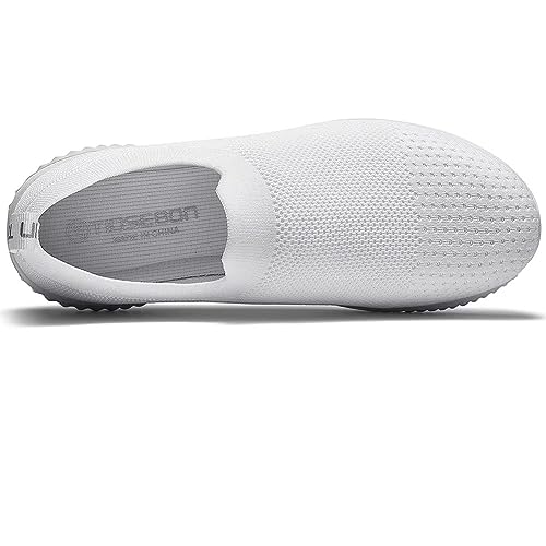 LANCROP Women's Walking Nurse Shoes - Mesh Slip on Comfortable Sneakers 8 US, Label 39 All White