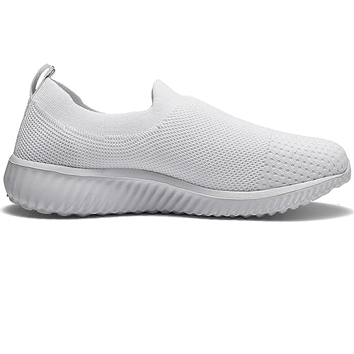 LANCROP Women's Walking Nurse Shoes - Mesh Slip on Comfortable Sneakers 8 US, Label 39 All White