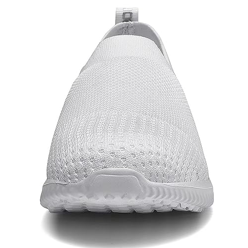 LANCROP Women's Walking Nurse Shoes - Mesh Slip on Comfortable Sneakers 8 US, Label 39 All White