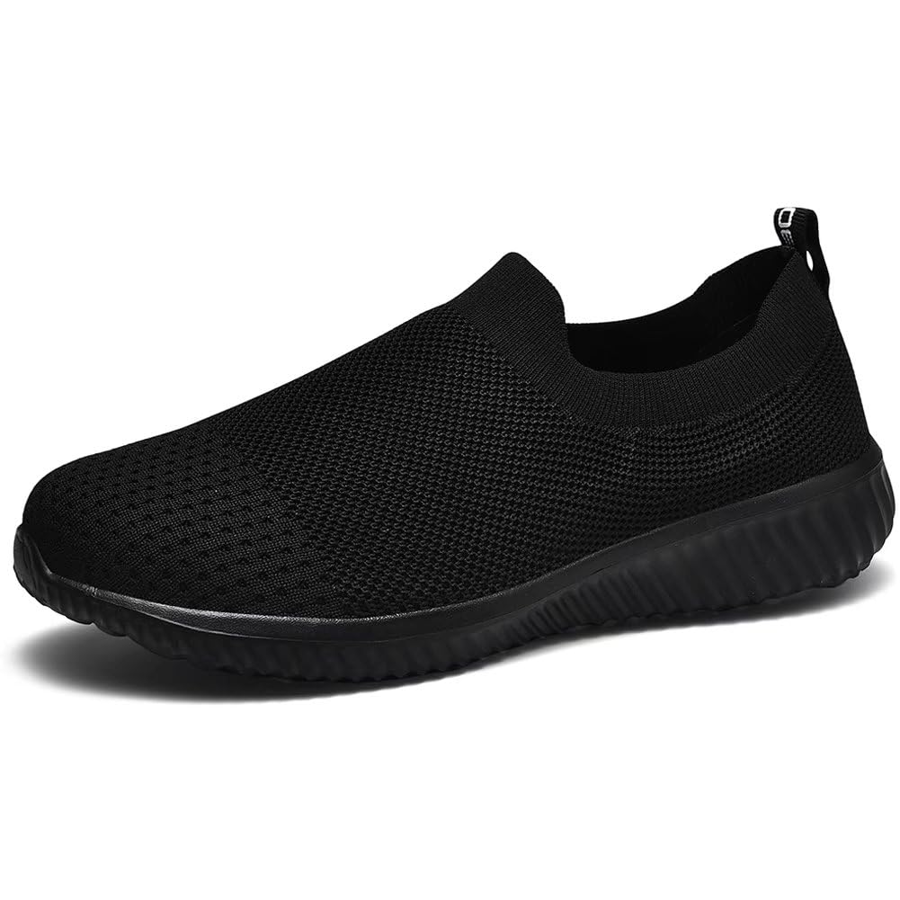 LANCROP Women's Walking Nurse Shoes - Mesh Slip on Comfortable Sneakers 6 US, Label 36 All Black