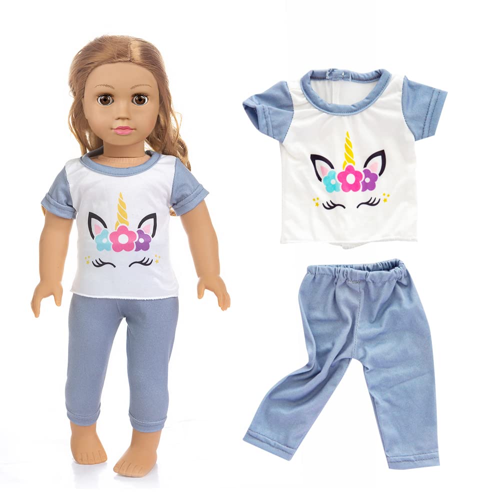 ZQDOLL American 18 inch Doll Clothes and Accessories,7 Outfits , Fits 18 inch Dolls, Birthday Gifts