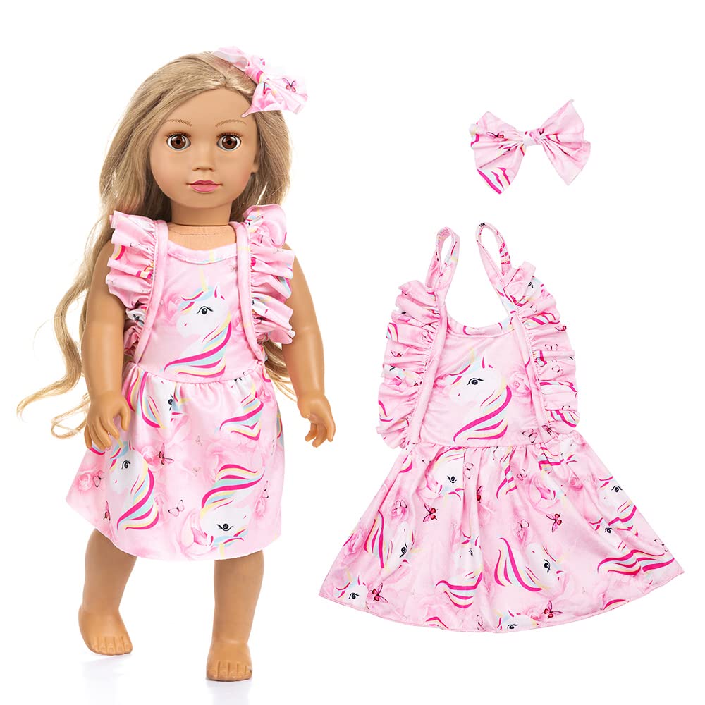 ZQDOLL American 18 inch Doll Clothes and Accessories,7 Outfits , Fits 18 inch Dolls, Birthday Gifts