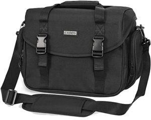 caden camera bag case shoulder messenger bag with tripod holder compatible for nikon, canon, sony, dslr slr mirrorless cameras waterproof (black, small)