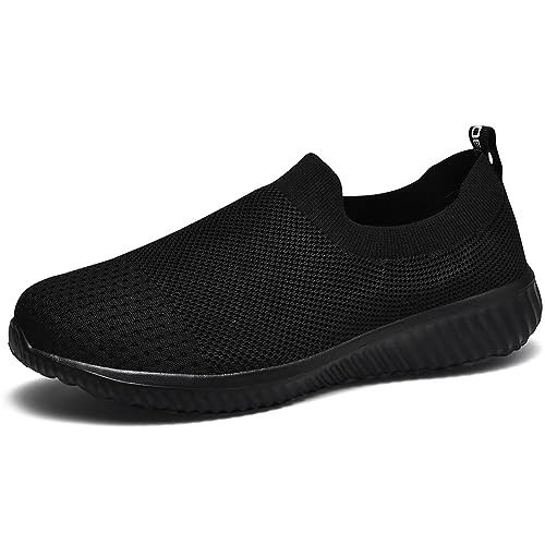 LANCROP Women's Walking Nurse Shoes - Mesh Slip on Comfortable Sneakers 9.5 US, Label 41 All Black