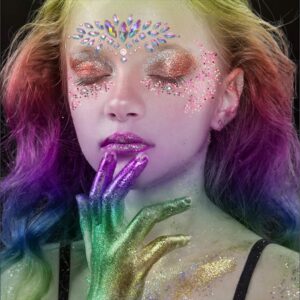 SIQUK 20 Sets Face Jewels Glitter Mermaid Face Jewel Stickers with 20 Boxes Chunky Face Glitter Crystal Face Gem for Festival Rave Carnival Party