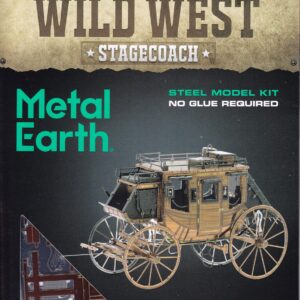 Fascinations Metal Earth 3D Metal Model Kits Wild West Set of 4 - Revolver - Stagecoach - Gatling Gun - 2-6-0 Locomotive