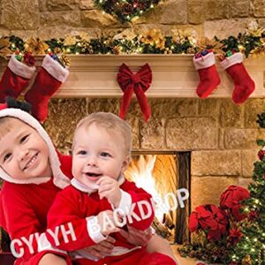 CYLYH 7x5ft Christmas Photography Backdrops Child Christmas Fireplace Decoration Background for Photo D087