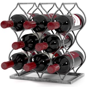 will's tabletop wine rack - imperial trellis (8 bottle, silver) – freestanding countertop wine rack and wine bottle storage, perfect wine gifts and accessories for wine lovers, no assembly required