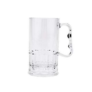 G.E.T. Shatter-Resistant Plastic Beer Mug/Stein, 10 Ounce, BPA Free, 0082-1-SAN-CL-EC (Set of 4) , C/lear