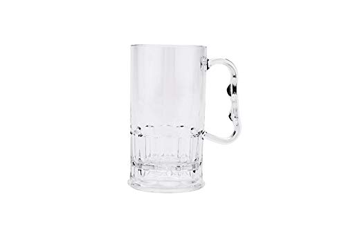 G.E.T. Shatter-Resistant Plastic Beer Mug/Stein, 10 Ounce, BPA Free, 0082-1-SAN-CL-EC (Set of 4) , C/lear