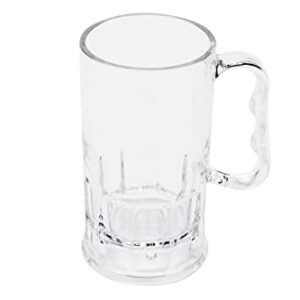 G.E.T. Shatter-Resistant Plastic Beer Mug/Stein, 10 Ounce, BPA Free, 0082-1-SAN-CL-EC (Set of 4) , C/lear