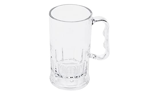 G.E.T. Shatter-Resistant Plastic Beer Mug/Stein, 10 Ounce, BPA Free, 0082-1-SAN-CL-EC (Set of 4) , C/lear