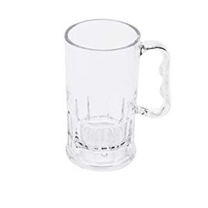 G.E.T. Shatter-Resistant Plastic Beer Mug/Stein, 10 Ounce, BPA Free, 0082-1-SAN-CL-EC (Set of 4) , C/lear