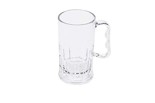 G.E.T. Shatter-Resistant Plastic Beer Mug/Stein, 10 Ounce, BPA Free, 0082-1-SAN-CL-EC (Set of 4) , C/lear