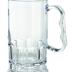 G.E.T. Shatter-Resistant Plastic Beer Mug/Stein, 10 Ounce, BPA Free, 0082-1-SAN-CL-EC (Set of 4) , C/lear