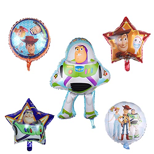 5PCS Story Balloon Party Supplies 30" Foil Balloons for Kids Baby Shower Birthday Party Decorations