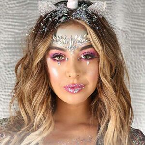 Halloween Face jewels festival Women Mermaid Face Gems Glitter 6 Sets Rhinestone Rave Festival Face Jewels,Crystals Face Stickers Eyes Face Body Temporary Tattoos